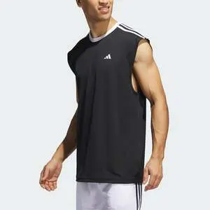 Adidas Sleeveless Basketball Tee - Black