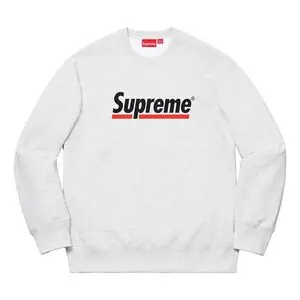 Supreme Underline Logo Crewneck Pullover - Light Grey