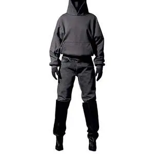 Yeezy Logo Shrunken Hoodie - Dark Grey