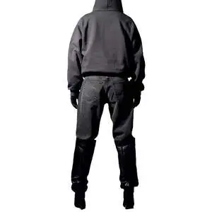 Yeezy Logo Shrunken Hoodie - Dark Grey