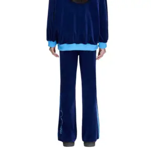 Adidas Velour Track Pants - Dark Blue