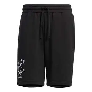 Adidas Neo X . Crossover Cartoon Stripe Athleisure Casual Sports Shorts Black - Multi-color