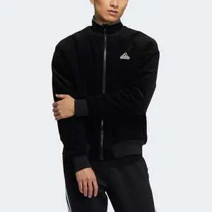 Adidas Corduroy Stand Collar Zip-up Jacket - Default Color