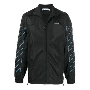 Off-White Diagonal Stripes Zipper Jacket