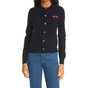 Play Comme Des Garcon Cardigan With Double Emblem