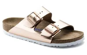 BIRKENSTOCK Arizona Soft Footbed Natural Leather Sandals - Copper