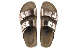 BIRKENSTOCK Arizona Soft Footbed Natural Leather Sandals - Copper