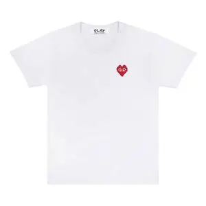 Play Comme Des Garcon Basic Invasers T-shirt Red Emblem - White