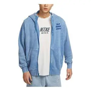 Nike Club Full Zip Hooded Jacket - Washed Blue