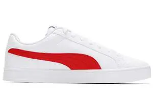 PUMA Smash Vulc V3 Lo Sneakers - White/red