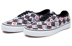 VANS Lace-up Low Top Sneakers With Graphic Print - Black/white