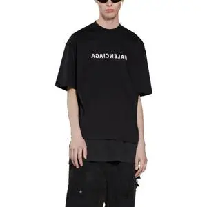 Balenciaga Mirror Logo T-shirt - Black