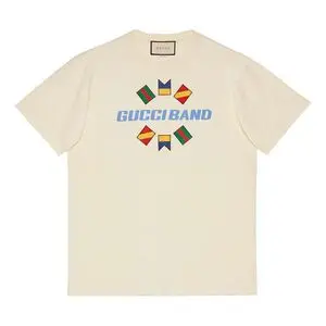 Gucci Band Flag Embroidered Logo For - White