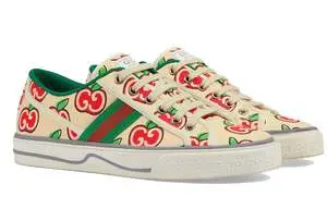 Gucci Tennis 1977 Gg Apple Print Sneakers - White