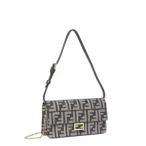 Fendi Monogrammed Denim Baguette
