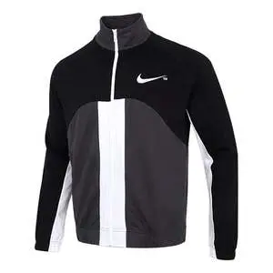 Nike Swoosh Contrast Stitch Knit Jacket - Black