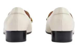 Gucci Leather Loafer With Horsebit Detail - White