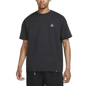 Nike Solid Color Round Neck Loose Short Sleeve Black T-shirt - Multi-color
