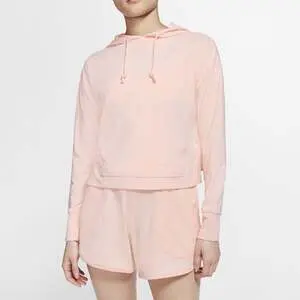 Nike Yoga Jersey Crop Hoodie - Pink