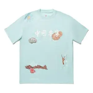 LI-NING Graphic T-shirt 'mint Blue - Mint Blue/multi-color