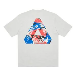 PALACE Back Logo Casual Round Neck Short Sleeve - Gray