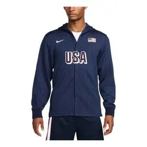 Nike Dri-fit Adv Usa Basketball Game Jacket - Obsidian/obsidian/white