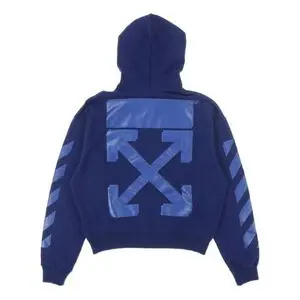 Off-White Arrow Pattern Logo Stripe Hoodie - Blue