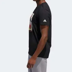 Adidas Basketball Cartoon Graphic Short Sleeve T-shirt