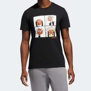 Adidas Basketball Cartoon Graphic Short Sleeve T-shirt
