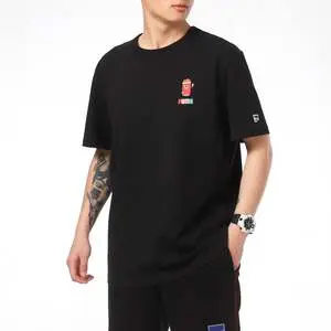 PUMA Sports Alphabet Printing Round Neck Short Sleeve Black