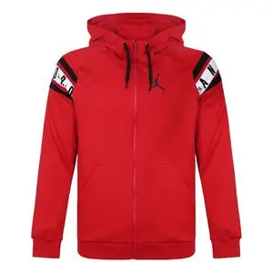 JORDAN Air Casual Sports Long Sleeves Zip-up Hooded Jacket - Red