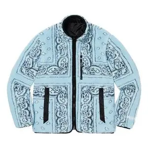 Supreme Reversible Bandana Fleece Jacket - Blue