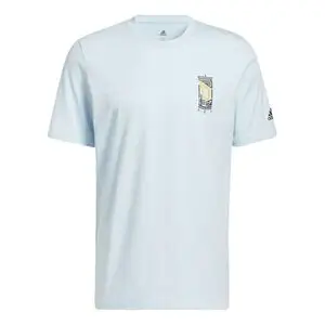 Adidas Printing Round Neck Pullover Short Sleeve Blue T-shirt - Default Color