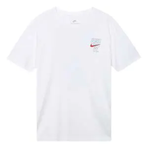 Nike As Nsw Gaokao Ss Tee Athleisure Casual Sports Alphabet Round Neck Short Sleeve White T-shirt - Multi-color