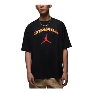 JORDAN Fire Jumpman Logo T-shirt 'black