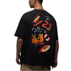 JORDAN Fire Jumpman Logo T-shirt 'black