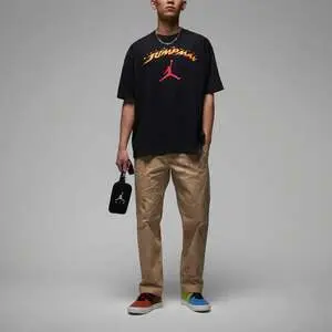JORDAN Fire Jumpman Logo T-shirt 'black - Black/multi-color