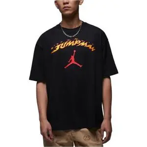 JORDAN Fire Jumpman Logo T-shirt 'black - Black/multi-color