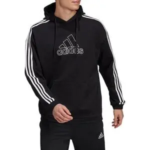 Adidas Long Sleeve Hooded Sweatshirt With Logo Print