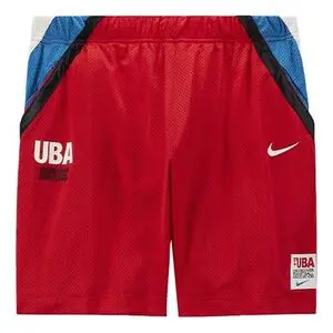 Nike Mesh Basketball Shorts With Alphabet Printing And Contrasting Panels - Red