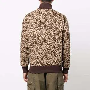 Palm Angels Leopard Print Track Jacket - Brown/white