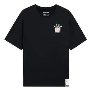 LI-NING Badfive Small Graphic Loose Fit T-shirt 'black - Black/multi-color