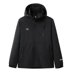 Mizuno Logo Zip-up Hooded Jacket - Black