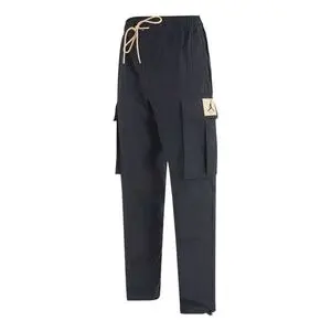 JORDAN Flight Heritage Big Pocket Cargo Woven Drawstring Casual Joggers/pants/trousers Autumn - Black