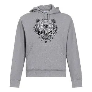 Kenzo Fw20 Tiger Head Embroidered Cotton Hoodie