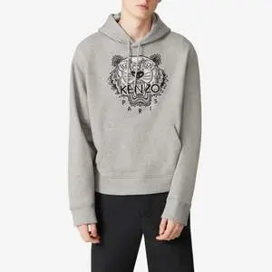 Kenzo Fw20 Tiger Head Embroidered Cotton Hoodie