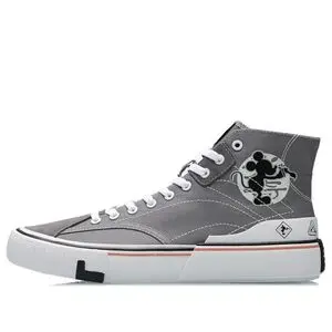 LI-NING X Mickey Mouse Canvas High Top Sneakers - Grey/white/black
