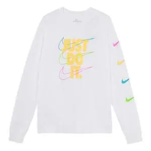 Nike Just Do It" Graphic Long Sleeve Tee - White