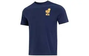 Nike Logo Geometry Pattern Printing Round Neck Short Sleeve Navy Blue T-shirt