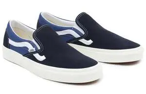 VANS Classic Slip-on Sidestripe Navy Sneakers - Blue/white
